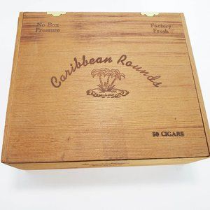 Caribbean Rounds | Accents | Vtg Caribbean Rounds Cigar Box Wooden ...